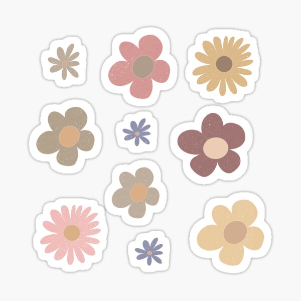 "Funky Retro Flower Power Pack" Sticker for Sale by MastiloDesigns ...