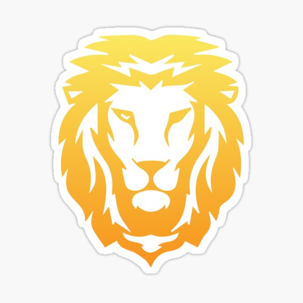 "Lion in yellow and orange gradient color" Sticker by Cute--Animals ...