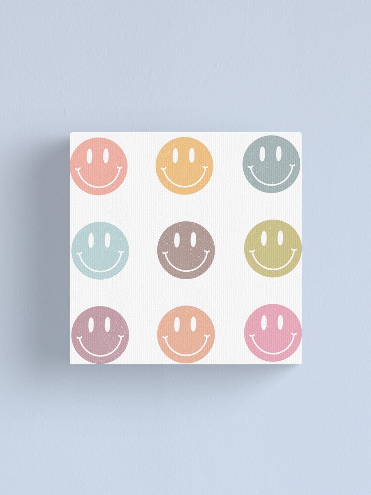 "Pastel Groovy Smiley Faces Set - Smiley Face Pack" Canvas Print for ...