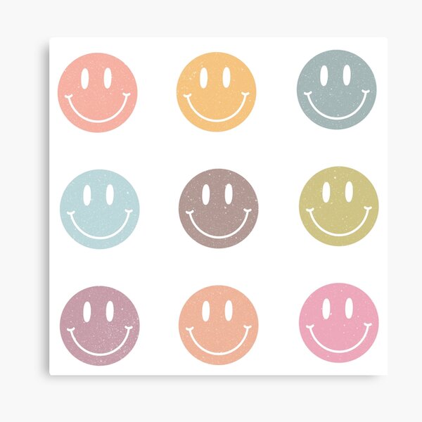 "Pastel Groovy Smiley Faces Set - Smiley Face Pack" Canvas Print for ...