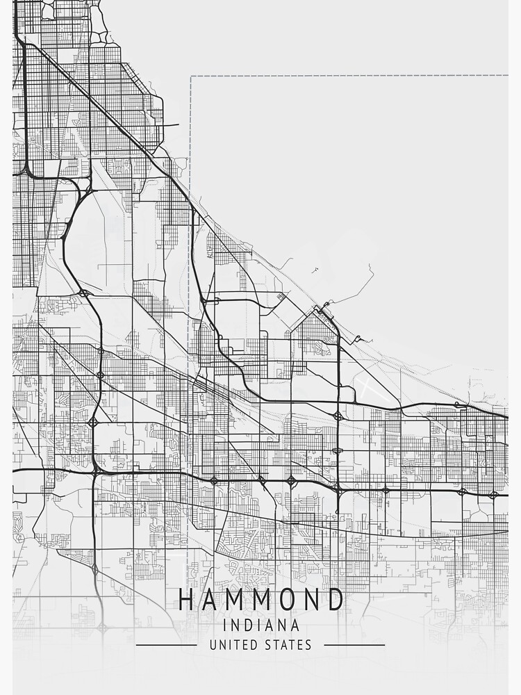 "Hammond - Indiana - US Gray City Map" Sticker for Sale by ctmapprint ...