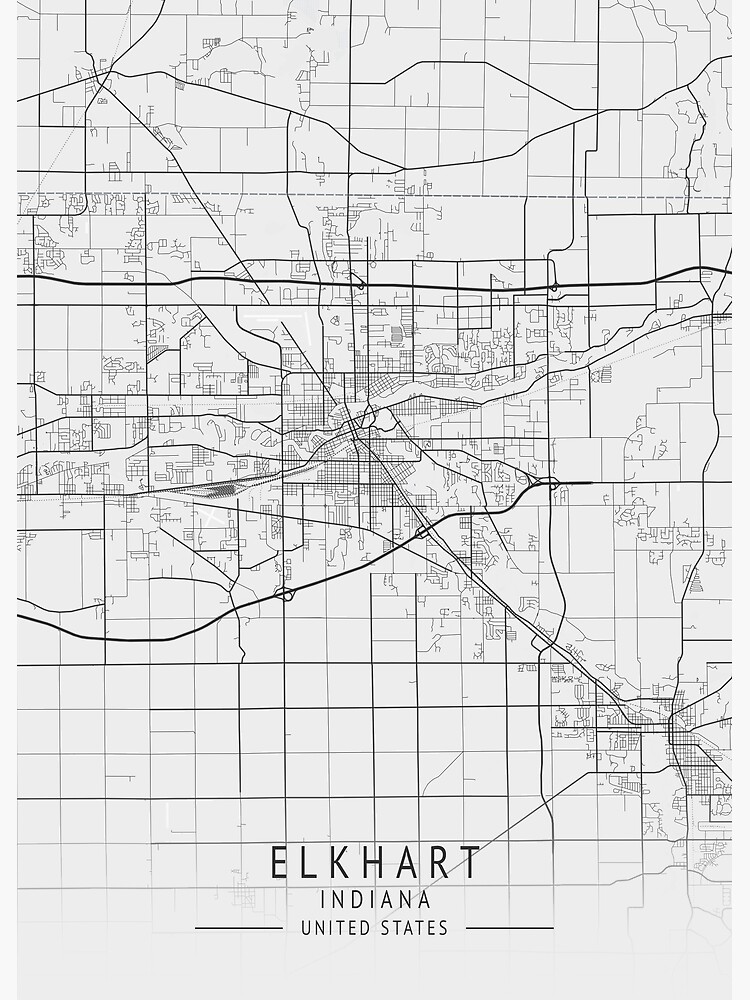 "Elkhart - Indiana - US Gray City Map" Poster for Sale by ctmapprint ...