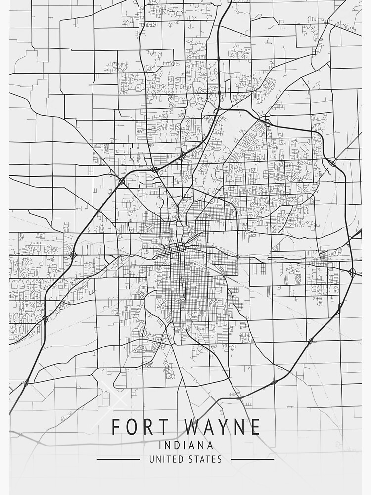 "Fort Wayne - Indiana - US Gray City Map" Sticker by ctmapprint | Redbubble