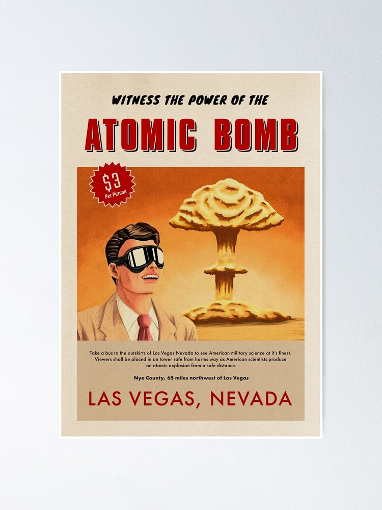 "Las Vegas, Atomic bomb - Vintage retro space poster" Poster for Sale ...