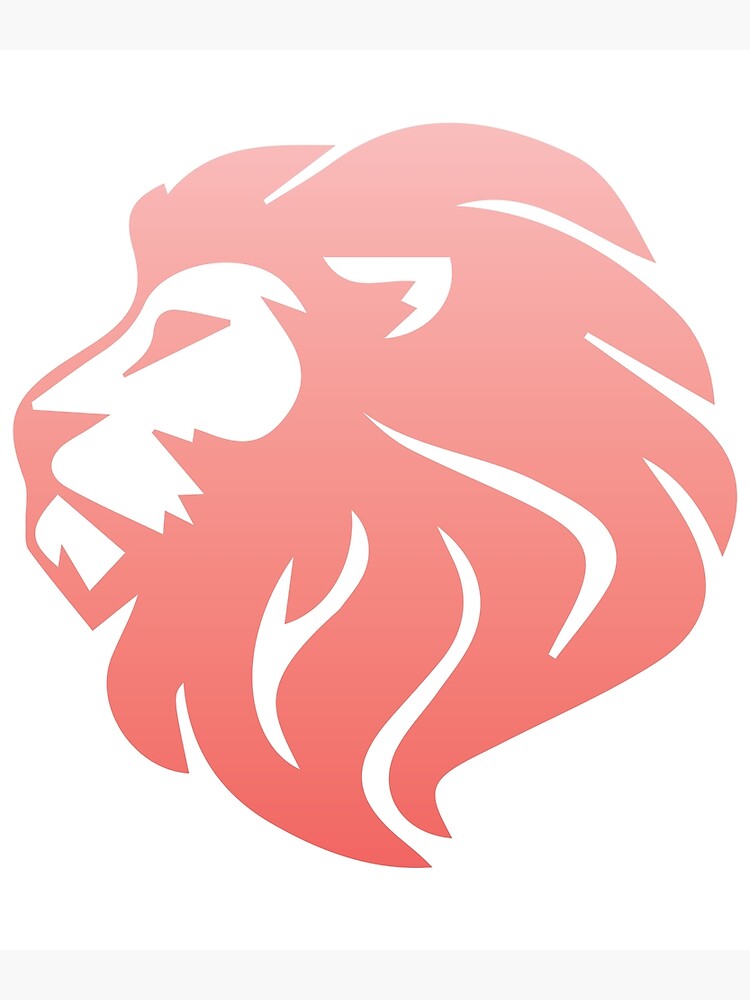 "Lion in shades of peach gradient color" Poster for Sale by Cute ...