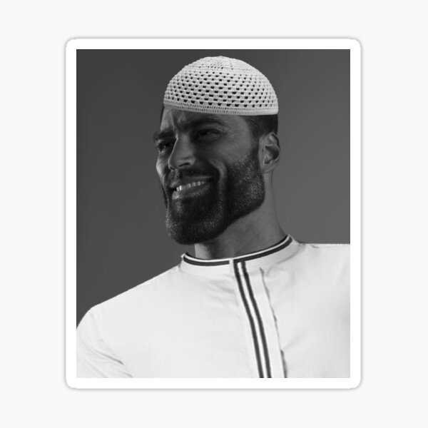 "Gigachad Muslim" Sticker by Texterous | Redbubble