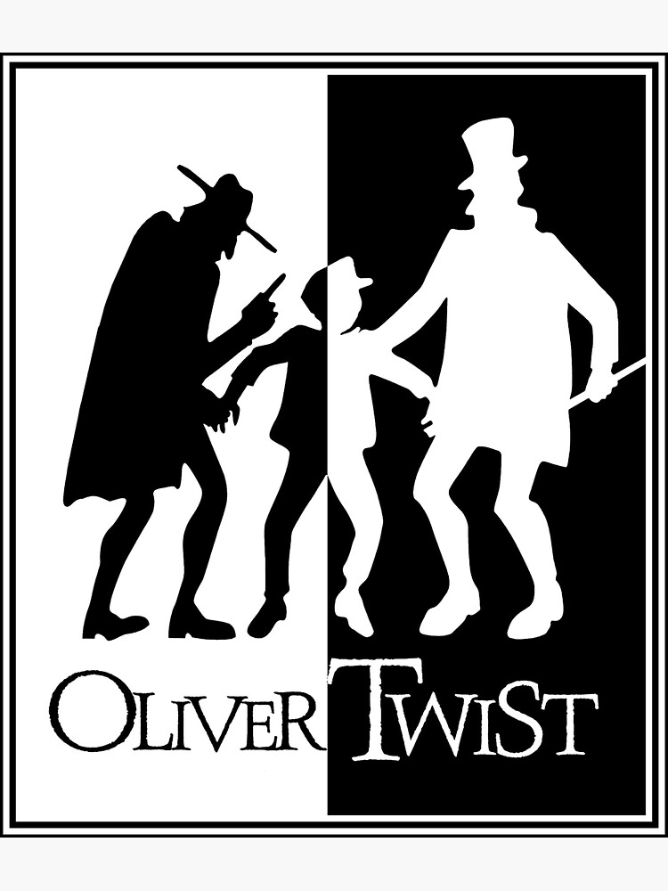 "OLIVER TWIST : By Charles Dickens Vintage Silhouette Abstract Print ...