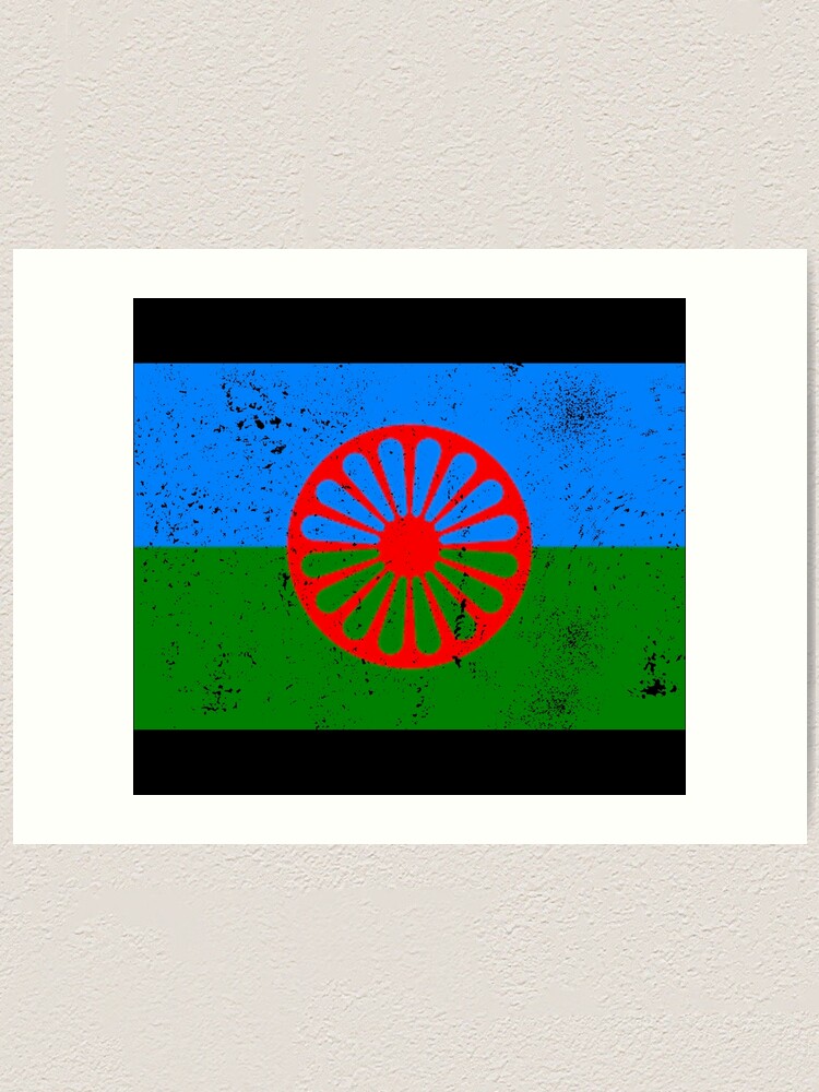 "Flag Of the Romani People - Vintage Bandera Gitana Flag" Art Print for ...