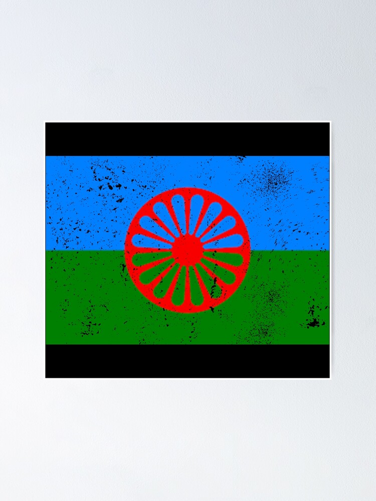 "Flag Of the Romani People - Vintage Bandera Gitana Flag" Poster for ...