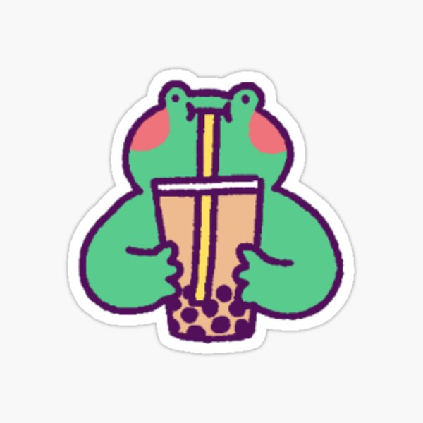 "Frog drinking boba " Sticker by Sxaintclair | Redbubble