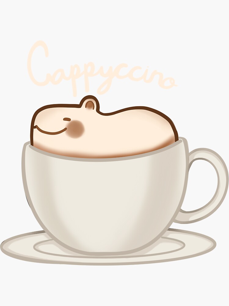 "Capybara Cappuccino" Sticker by Meiyll | Redbubble