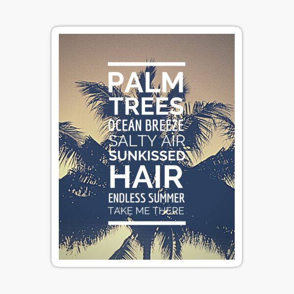 "Palm tree, words" Sticker by Artybald | Redbubble