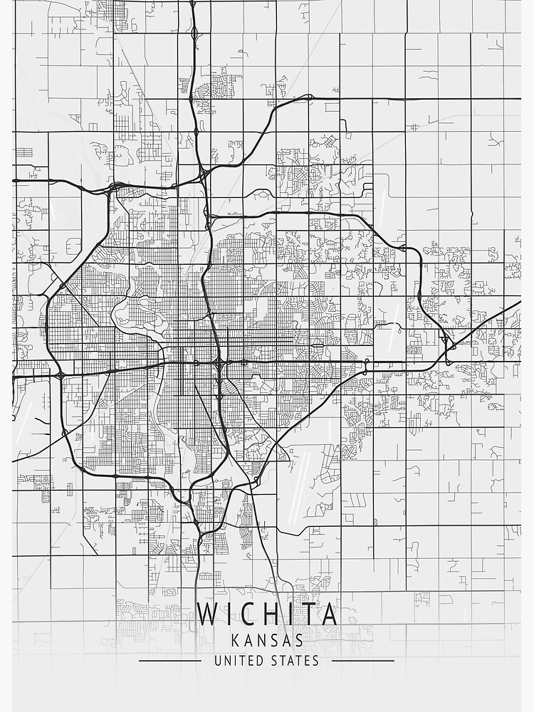 "Wichita - Kansas - US Gray City Map" Poster for Sale by ctmapprint ...