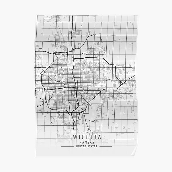 "Wichita - Kansas - US Gray City Map" Poster for Sale by ctmapprint ...