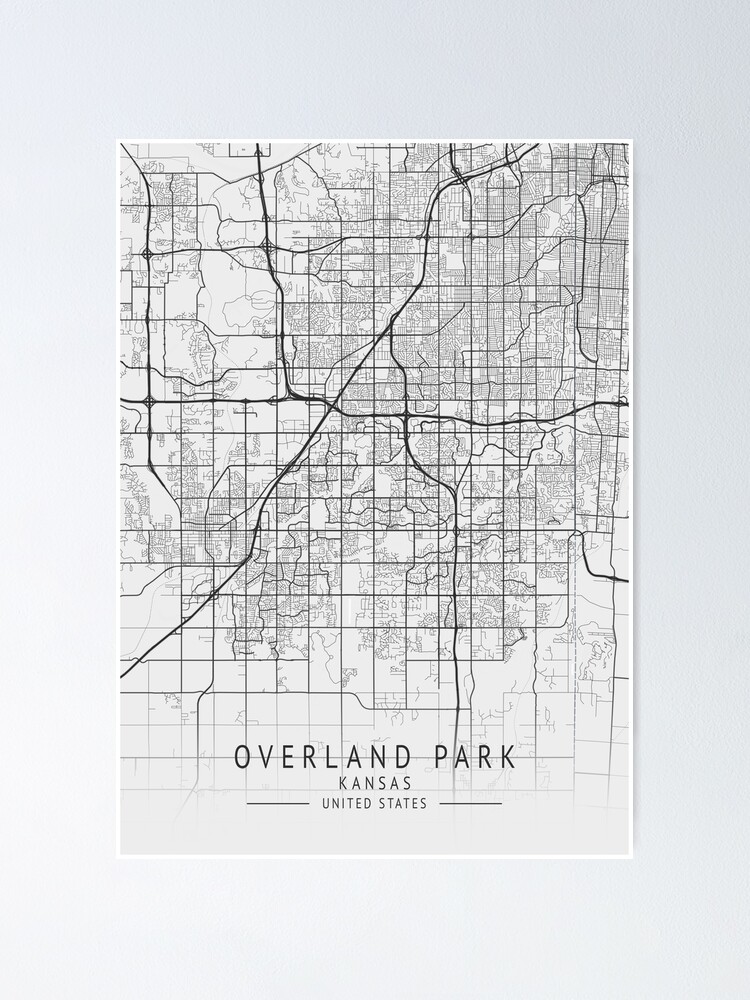 "Overland Park - Kansas - US Gray City Map" Poster for Sale by ...