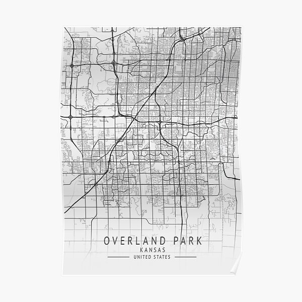 "Overland Park - Kansas - US Gray City Map" Poster for Sale by ...