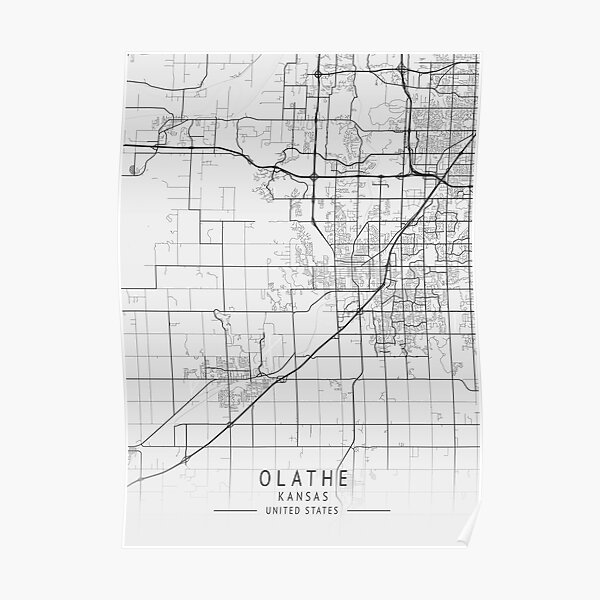 "Olathe - Kansas - US Gray City Map" Poster for Sale by ctmapprint ...