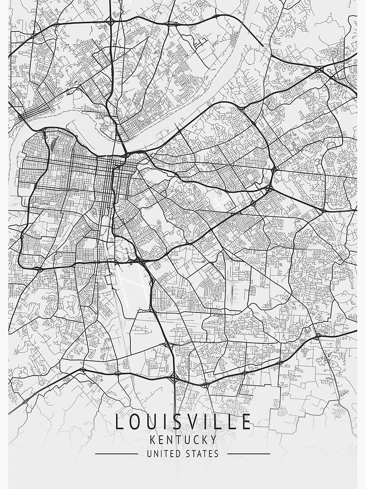 "Louisville - Kentucky - US Gray City Map" Poster for Sale by ...