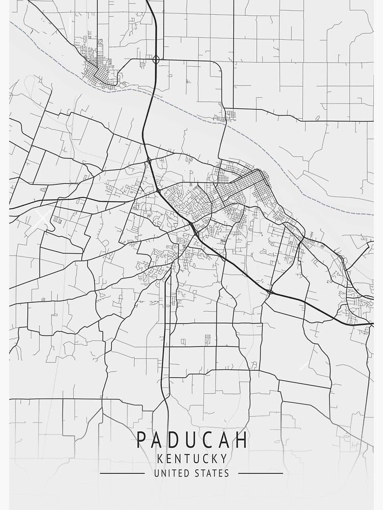 "Paducah - Kentucky - US Gray City Map" Sticker by ctmapprint | Redbubble