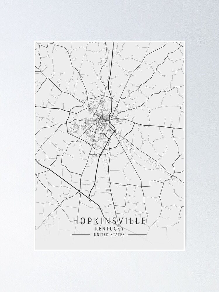 "Hopkinsville - Kentucky - US Gray City Map" Poster for Sale by ...