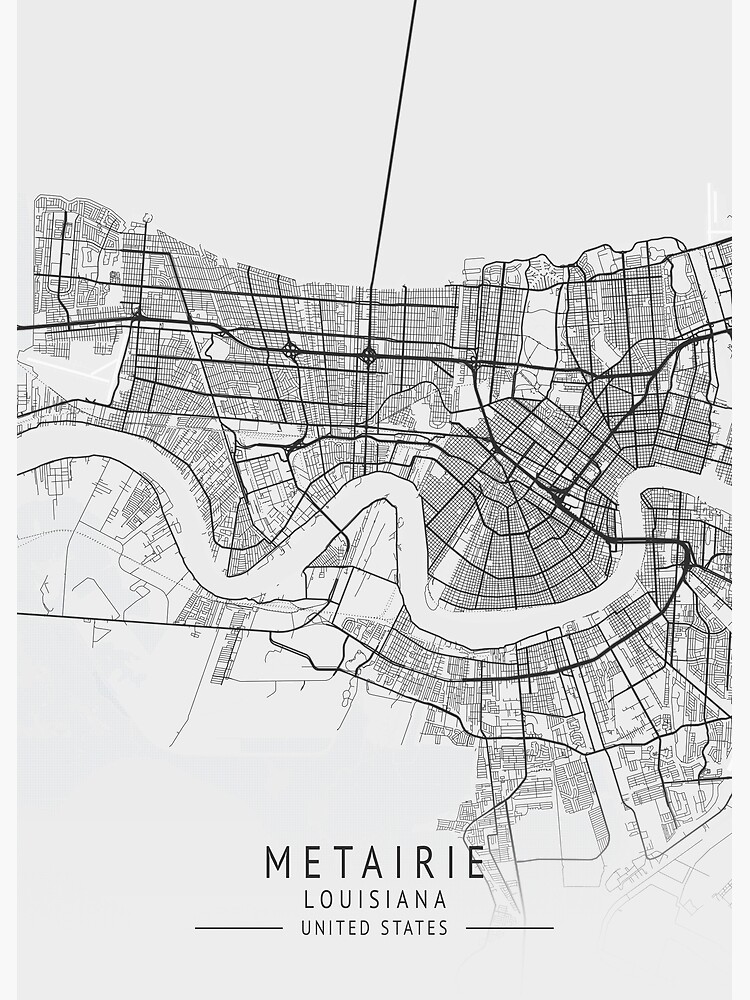 "Metairie - Louisiana - US Gray City Map" Poster for Sale by ctmapprint ...