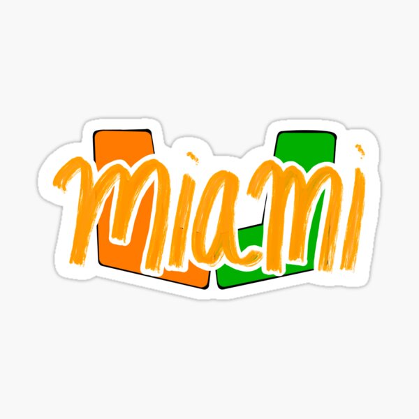 "University of Miami" Sticker by lia340 | Redbubble