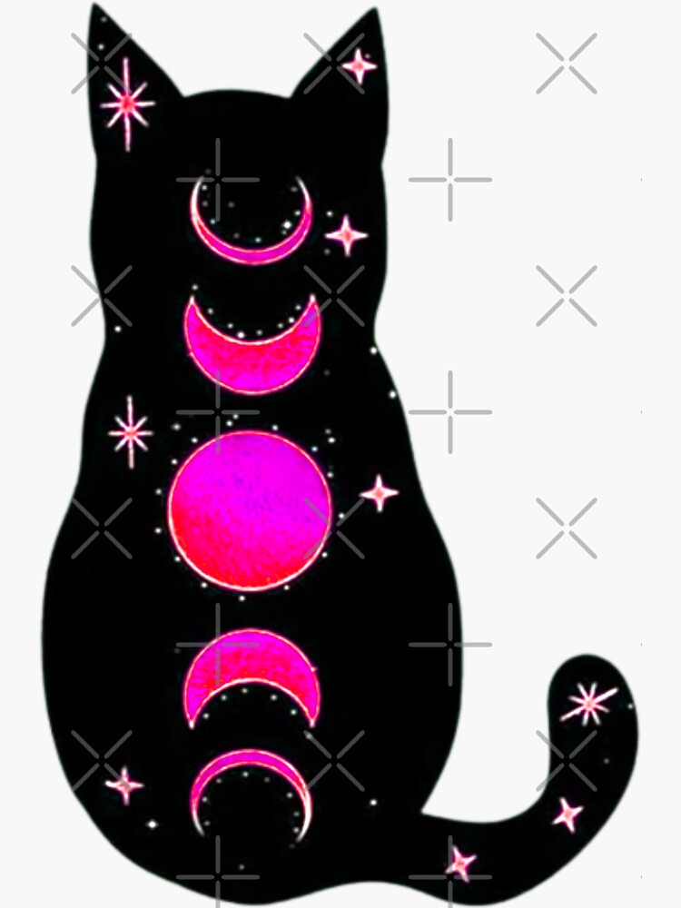 "Moon Cat" Sticker for Sale by Teo13 | Redbubble