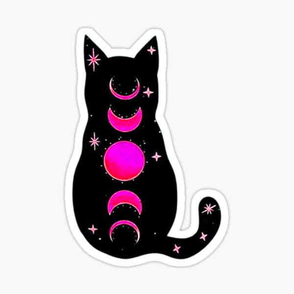 "Moon Cat" Sticker for Sale by Teo13 | Redbubble