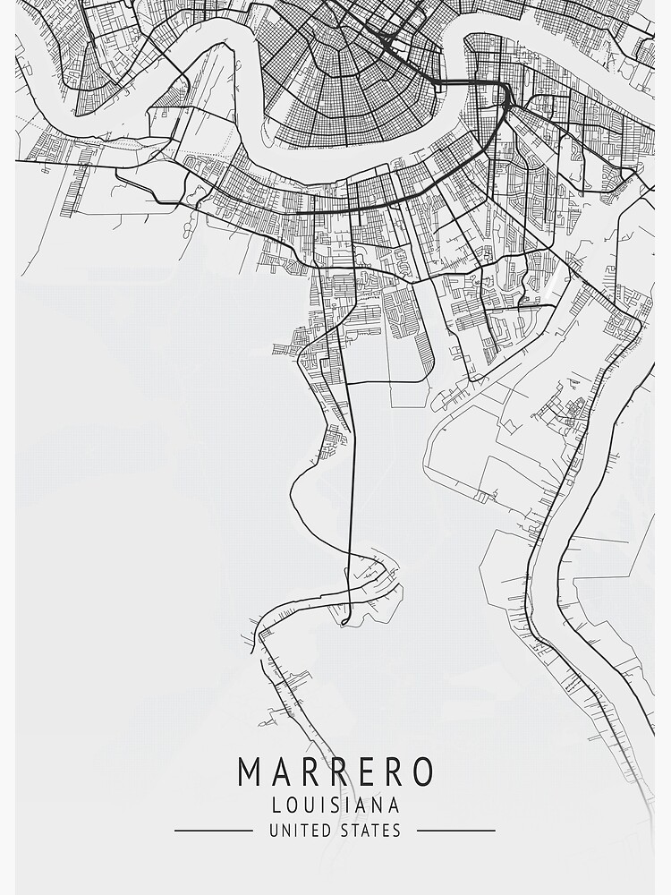 "Marrero - Louisiana - US Gray City Map" Poster for Sale by ctmapprint ...