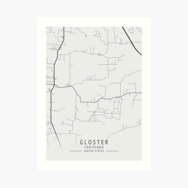 "Gloster - Louisiana - US Gray City Map" Art Print by ctmapprint ...