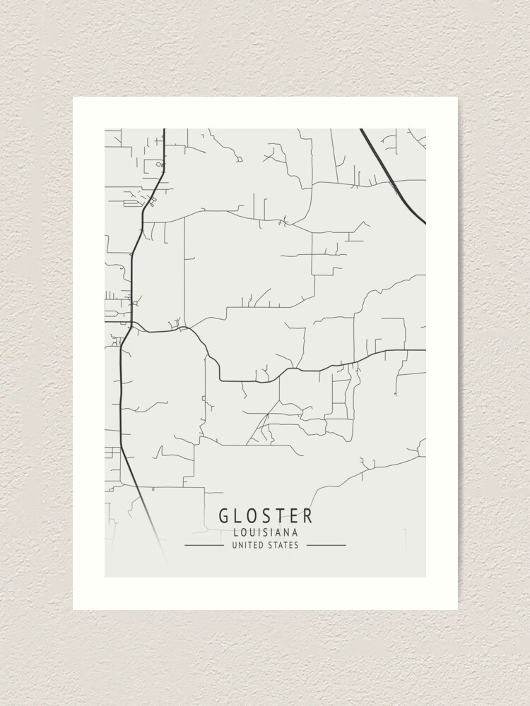 "Gloster - Louisiana - US Gray City Map" Art Print by ctmapprint ...