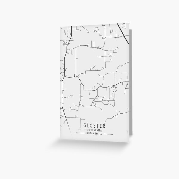 "Gloster - Louisiana - US Gray City Map" Greeting Card by ctmapprint ...
