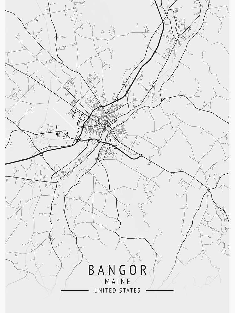 "Bangor - Maine - US Gray City Map" Poster for Sale by ctmapprint ...