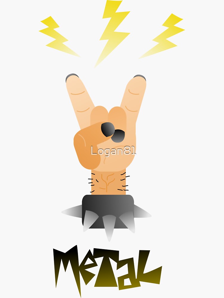 "Metal hand sign" Sticker by Logan81 | Redbubble