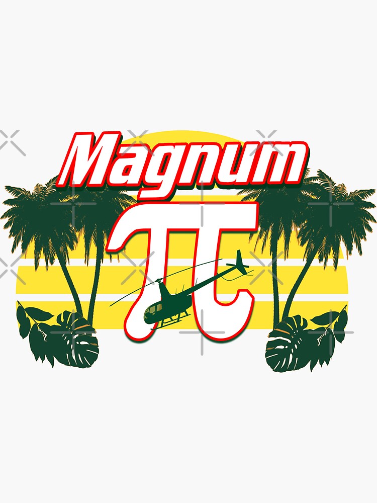 " Magnum Pi Funny Vintage Sunset Hawaiian Island Design" Sticker by ...