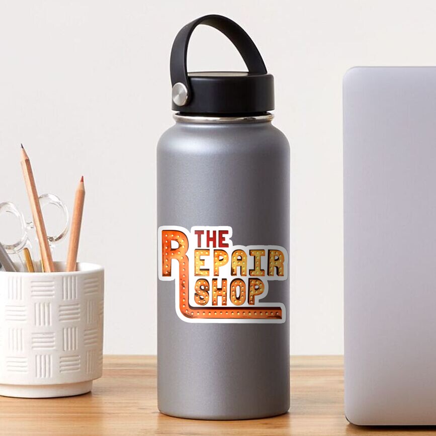 "the repair shop logo" Sticker by KariWisoky | Redbubble