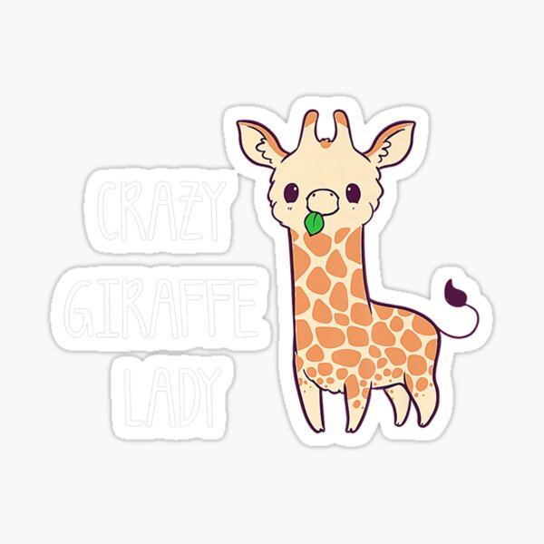 " Crazy Giraffe Lady Funny Giraffe Premium" Sticker for Sale by ...