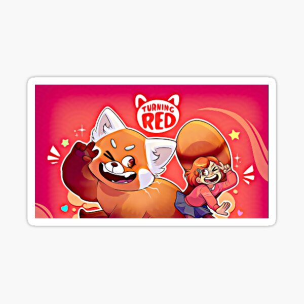 "Turning red" Sticker by AmbuXD | Redbubble