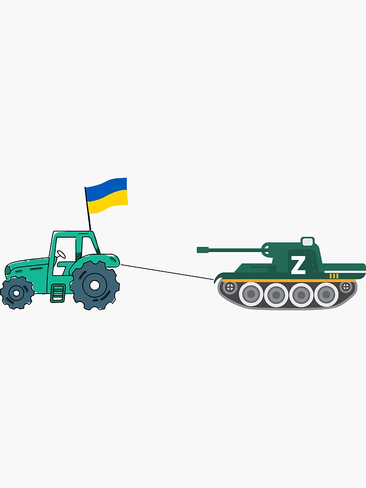 "Ukrainian Farmer Towing Russian Tank " Sticker for Sale by ...
