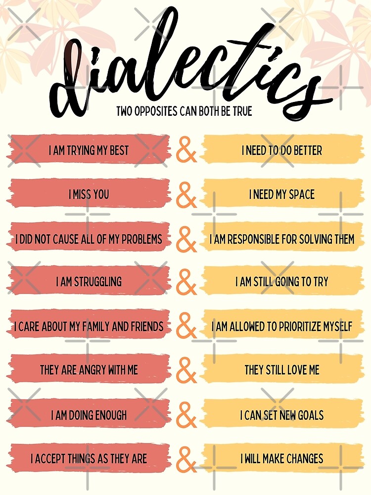 Dialectics - Dialectical Behavior Therapy (DBT) - Mental Health Matters ...