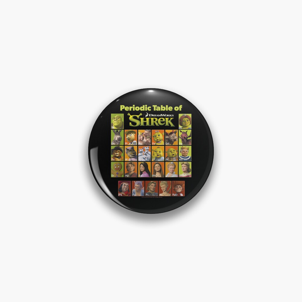 "Shrek Periodic Table Of Shrek Characters " Pin by ooskiedesign | Redbubble