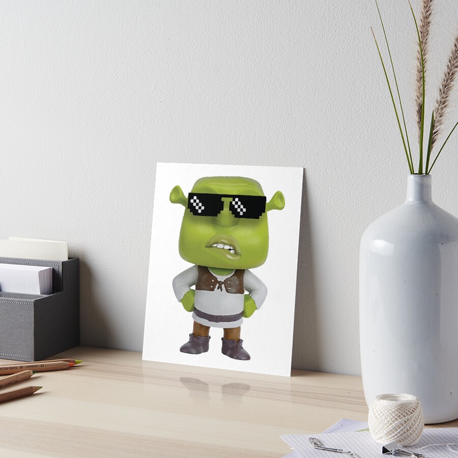 Lámina rígida «Shrek Morderse los labios Thug Life Gangster Meme» de ooskiedesign | Redbubble
