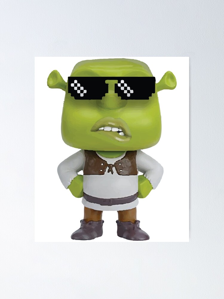 "Shrek Lip Bitting Thug Life Gangster Meme" Poster von ooskiedesign ...