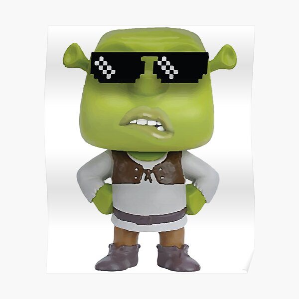 "Shrek Lip Bitting Thug Life Gangster Meme" Poster von ooskiedesign ...