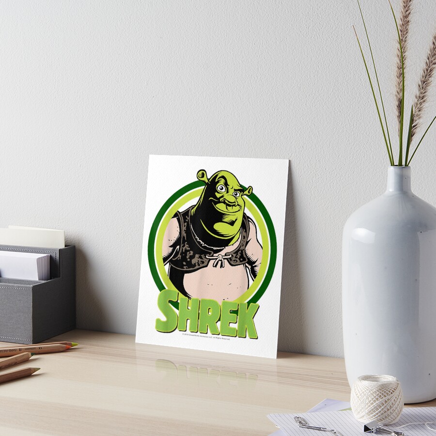 "Shrek In Circles Cartoon Portrait " Art Board Print for Sale by ...