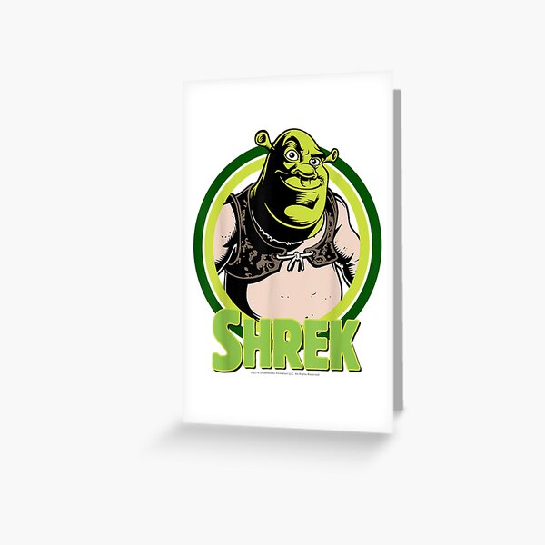 "Shrek In Circles Cartoon Portrait " Greeting Card for Sale by ...