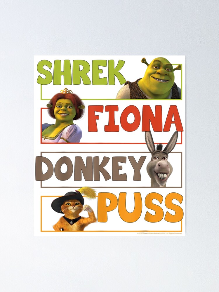 "Shrek Group Shot Character Stack " Poster for Sale by ooskiedesign ...