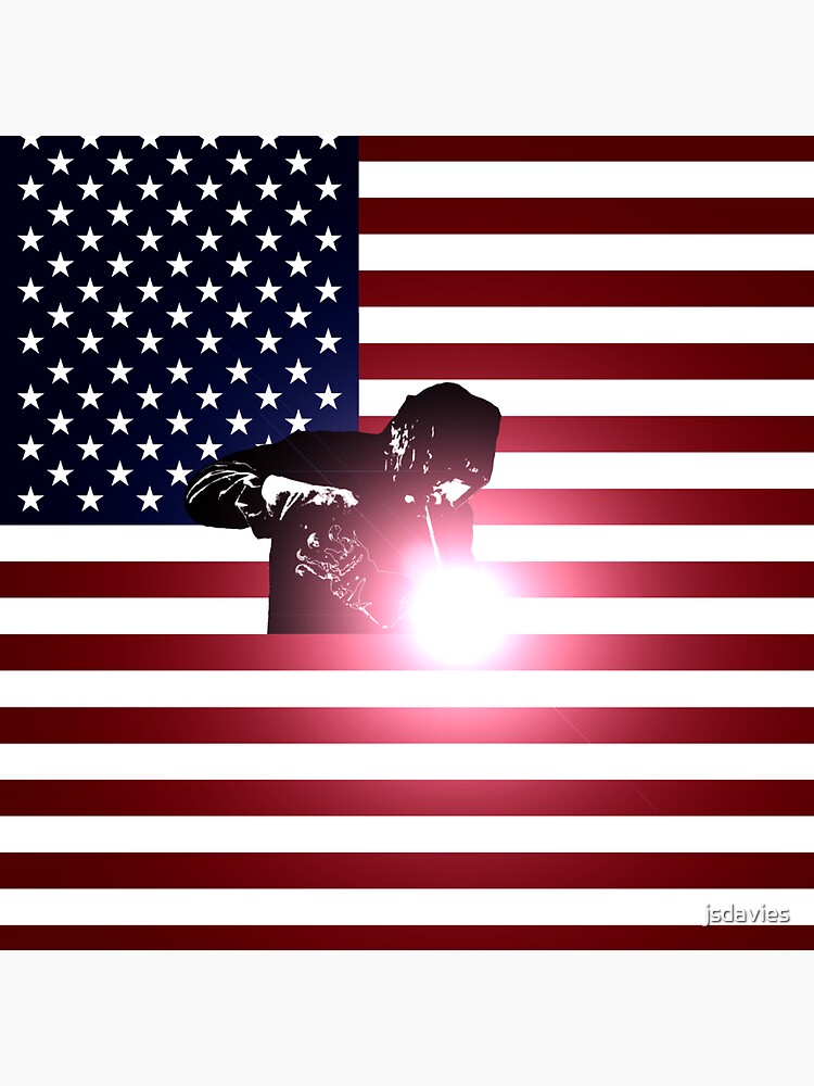 "Welding: Welder & American Flag" Sticker for Sale by MilitaryCandA ...