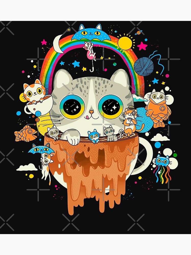 "Trippy morning cats" Poster for Sale by ppmid | Redbubble