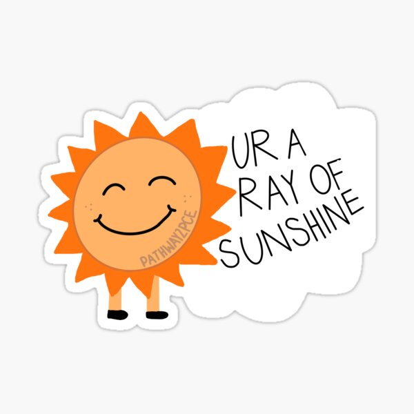"You’re a ray of sunshine! " Sticker for Sale by callie1071 | Redbubble